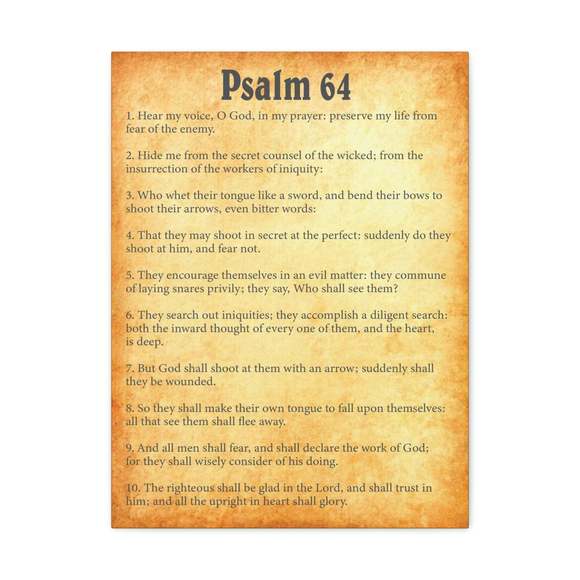 Express Your Love Gifts | Art | Scripture Sign Psalm 64 Chapter Gold Bible Canvas Christian Wall ...